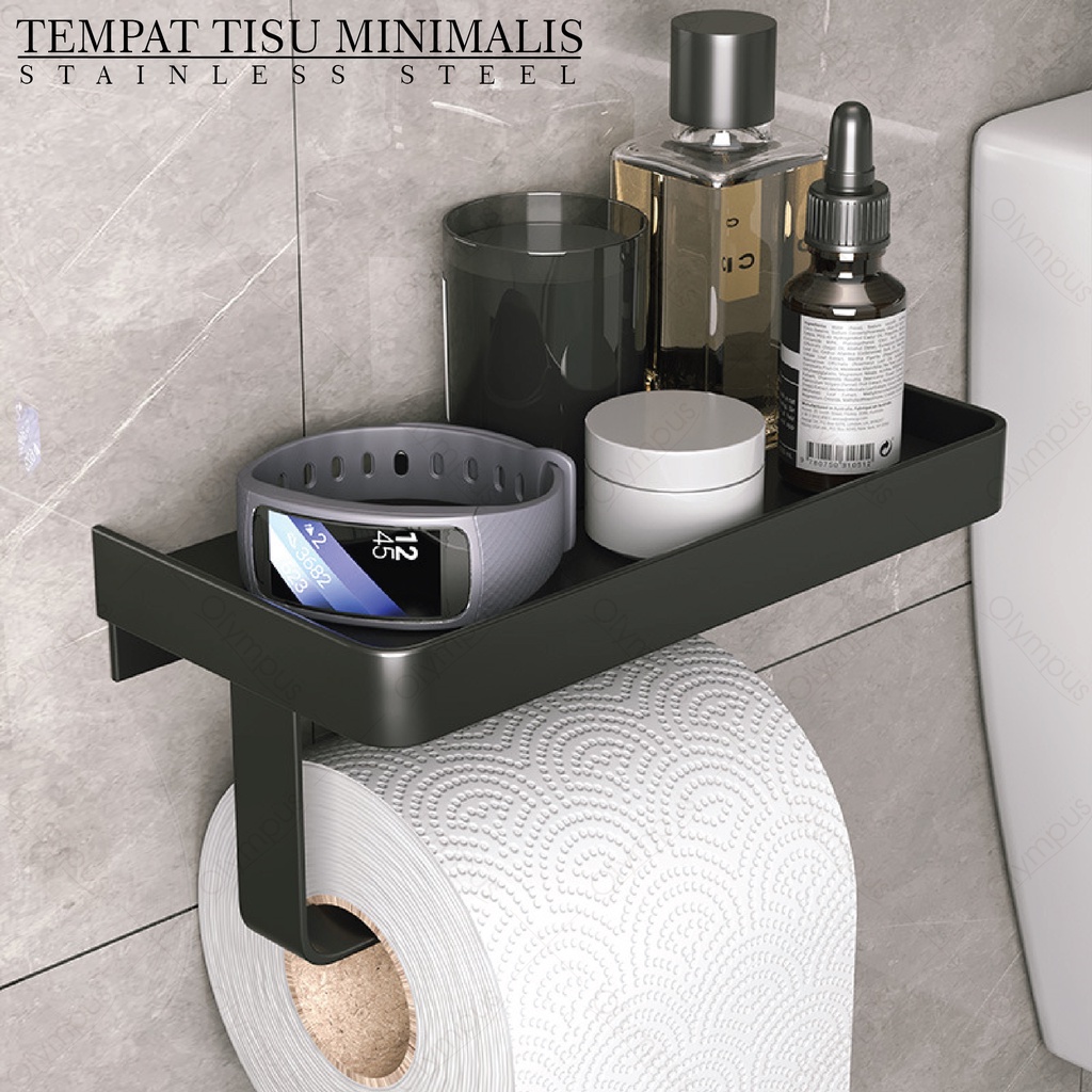 Jual SUS304 Tempat Tisu Roll Minimalist Kamar Mandi Toilet Tatakan HP ...