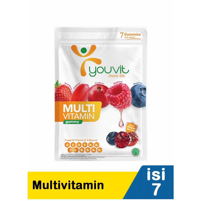 Jual Youvit multivitamin gummy 7 day Dewasa/anak | Shopee Indonesia