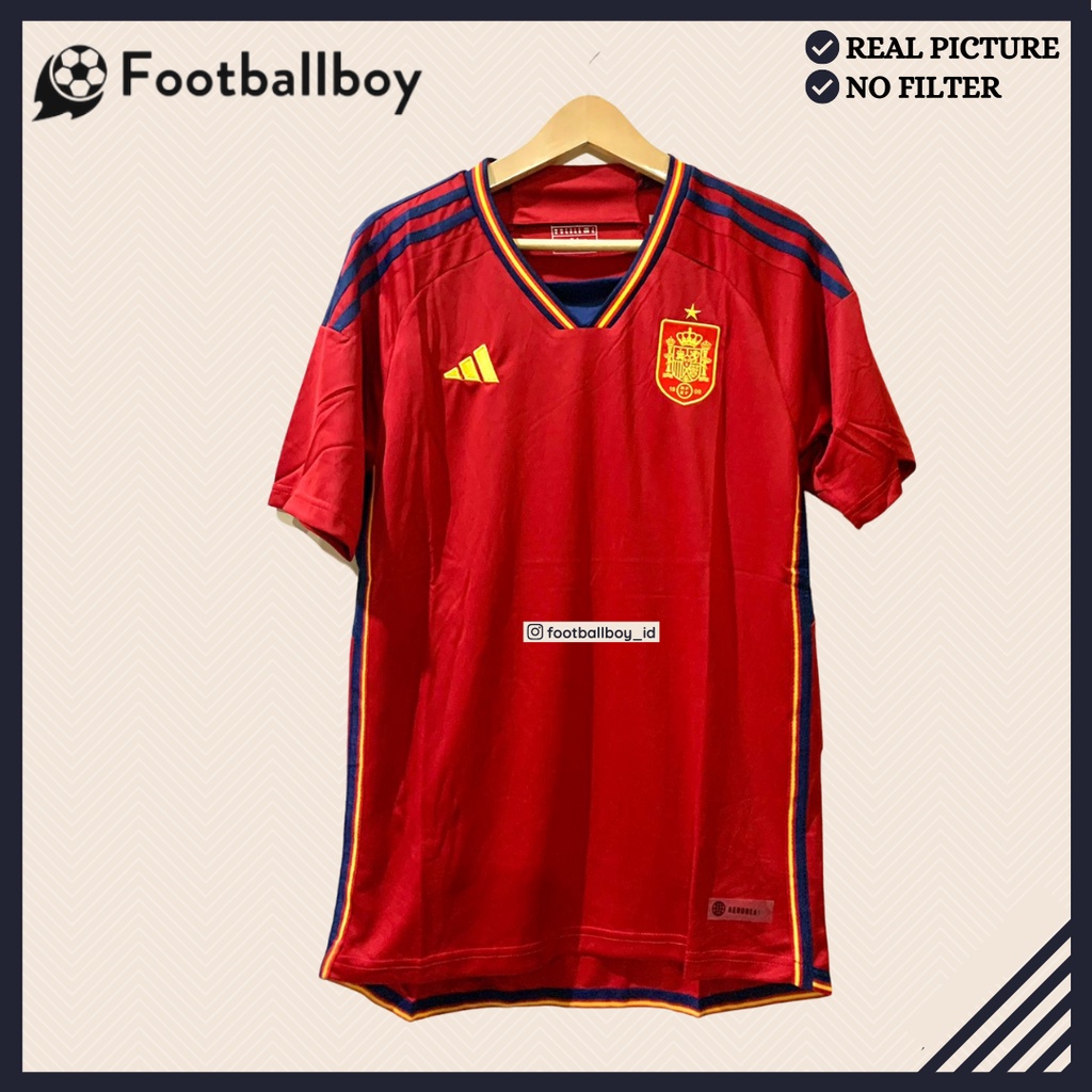 Jual Jersey Baju Bola Timnas Negara Spain Spanyol Home Piala Dunia ...