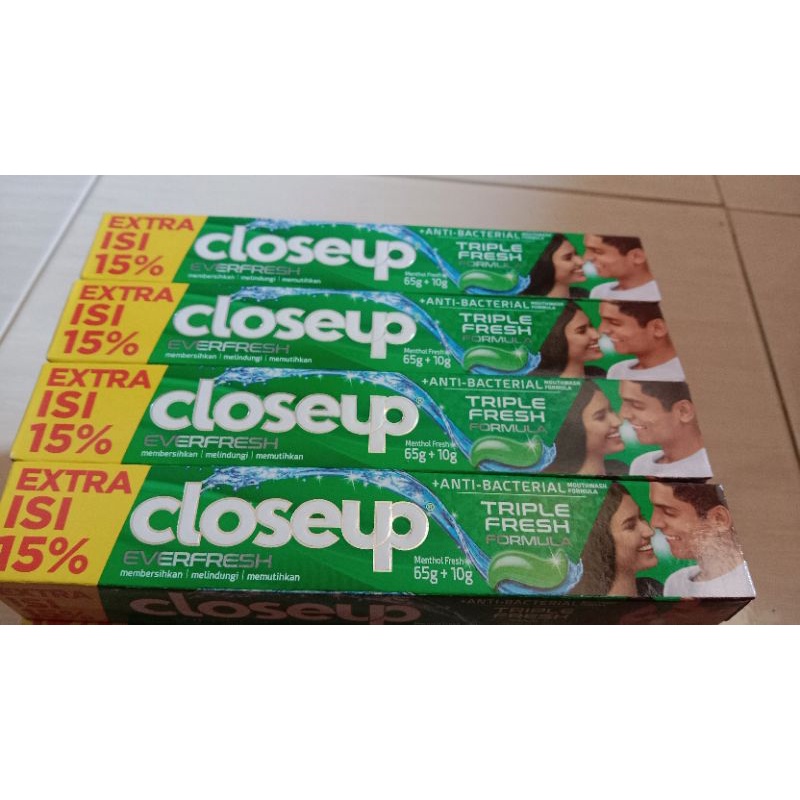 Jual Close Up Pasta Gigi Extra Isi 15% 65g+10g Triple Fresh Formula ...