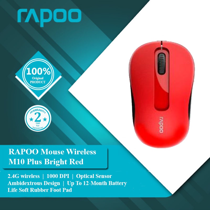 Jual Mouse Wireless RAPOO M10 Plus Optical Mouse Garansi Resmi - Bright ...