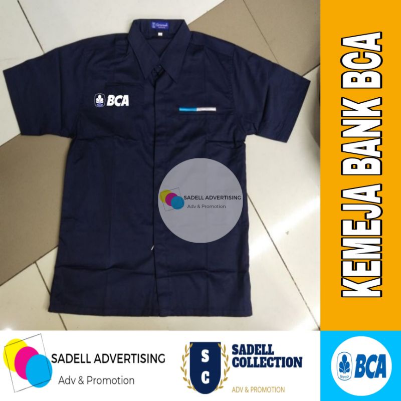 Jual Kemeja Bank BCA Seragam Bank BCA Baju Bank BCA Navy Lengan Pendek ...