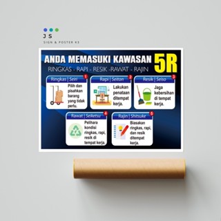 Jual POSTER SAFETY K3 - ANDA MEMASUKI KAWASAN 5R | Shopee Indonesia