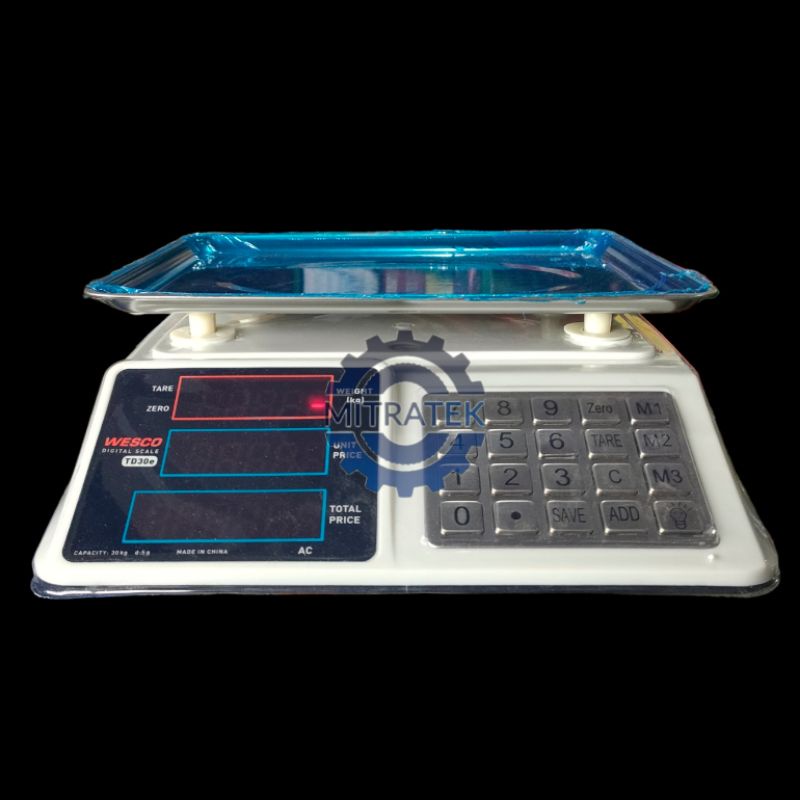 Jual Timbangan Digital 30 Kg Double Display - Timbangan Cas Wesco TD30e ...