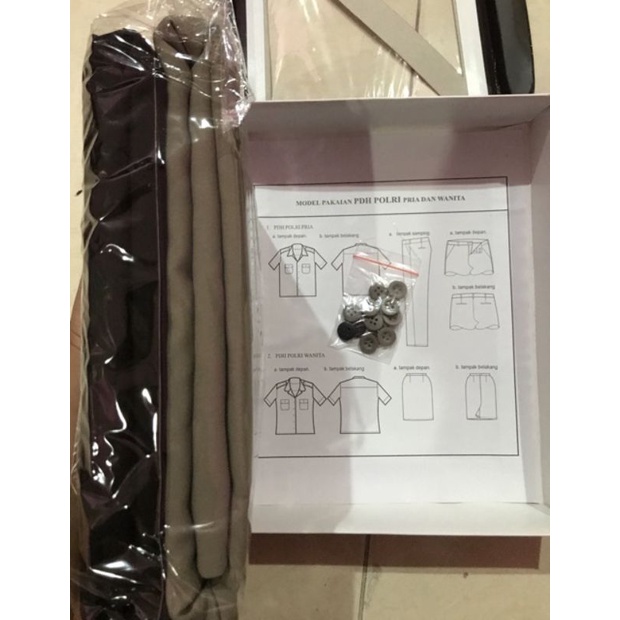 Jual Bahan Kain PDH/POLSUS/PDHSUS Jatah polri baju + celana PDH coklat ...