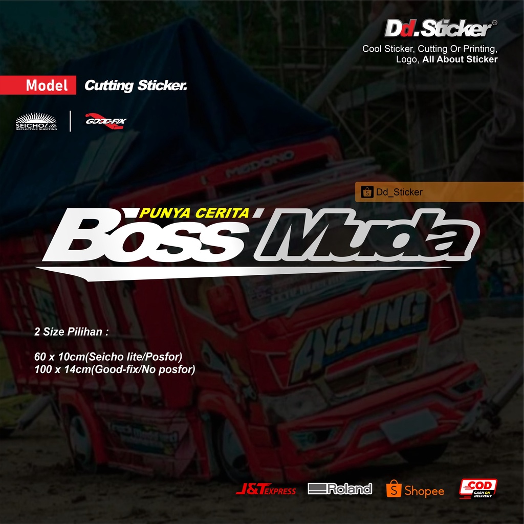 Jual Sticker Boss Muda Punya Cerita Sticker kaca truk mobil | Cutting ...