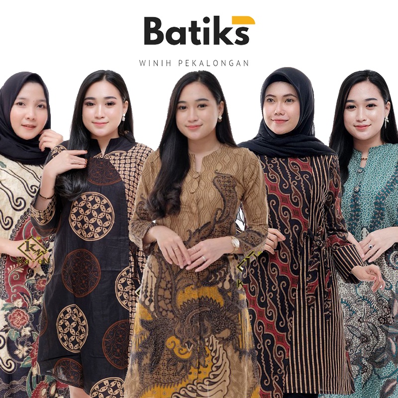 Jual Winih Batiks - Atasan Baju Batik Wanita Modern Tunik Batik Ukuran Dewasa | Shopee Indonesia