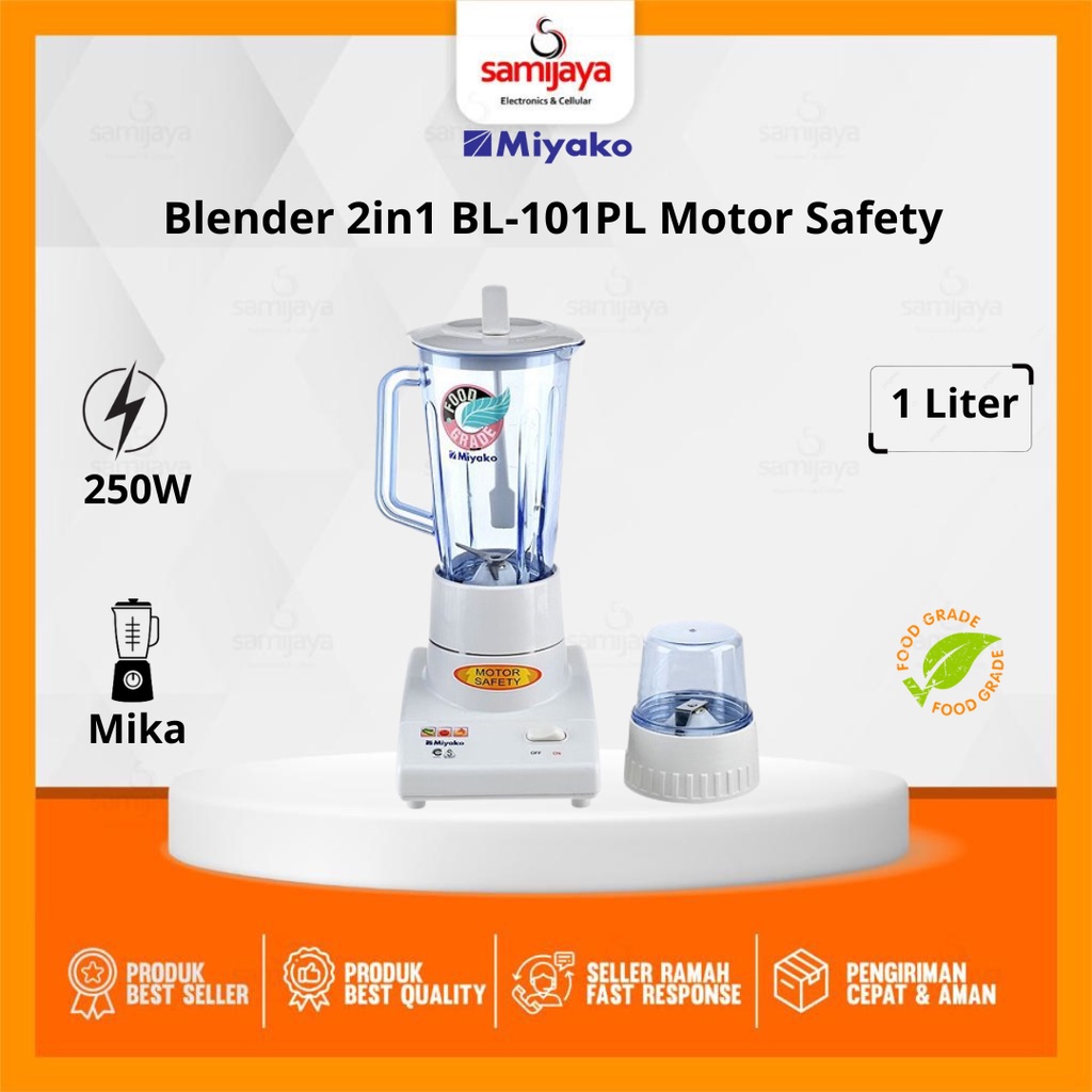 Jual BLENDER MIYAKO 2IN1 BL-101PL BL101PL BL 101 PL MIKA KAPASITAS 1L ...