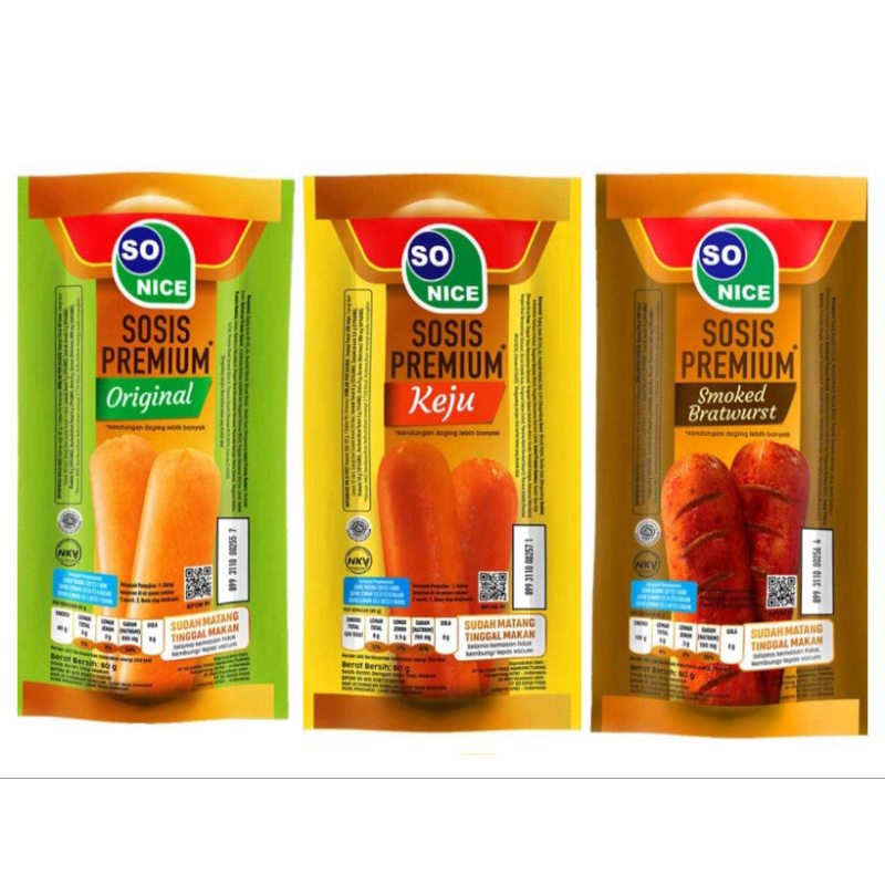 Jual Sosis So Nice Premium Jumbo Keju , Smoked Bratwurst , Originial ...