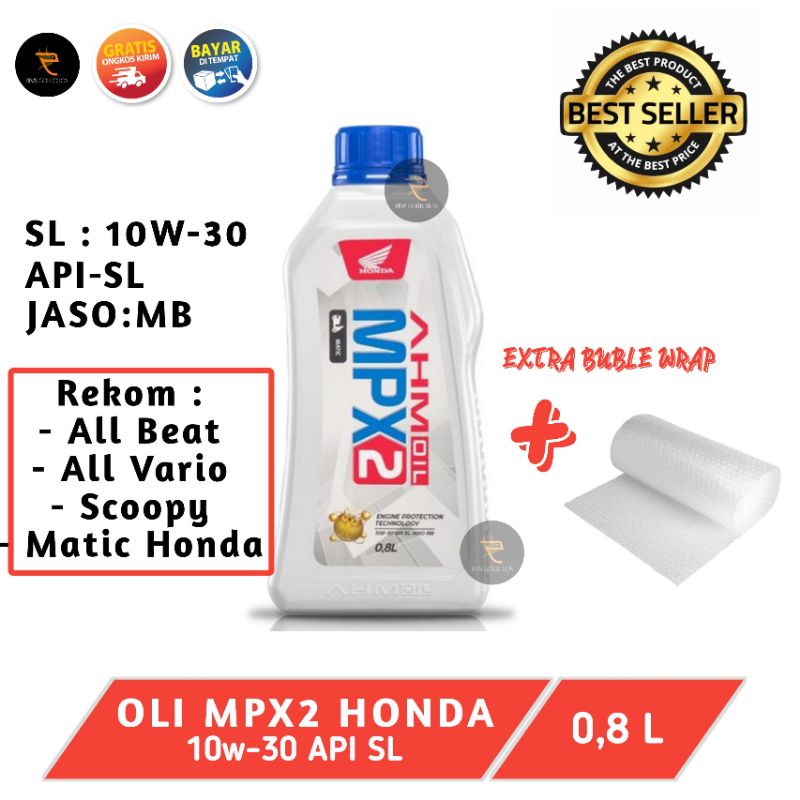 Jual Oli MPX 2 AHM Original 800 ml 10 W - 30 API SL / Oli MPX2 Matic ...