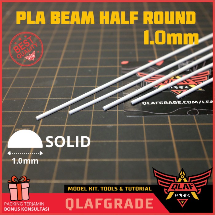 Jual PLA Beam HALF ROUND 1 mm - plastic pla plate custom model kit ...