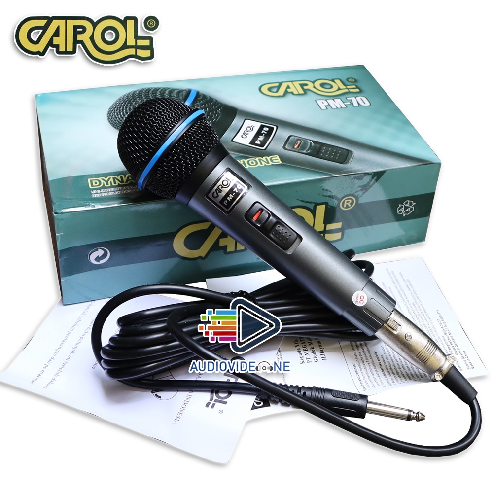 Jual Mic Vocal CAROL PM-70 Microphone Dynamic Mik Kabel Karaoke | Shopee Indonesia