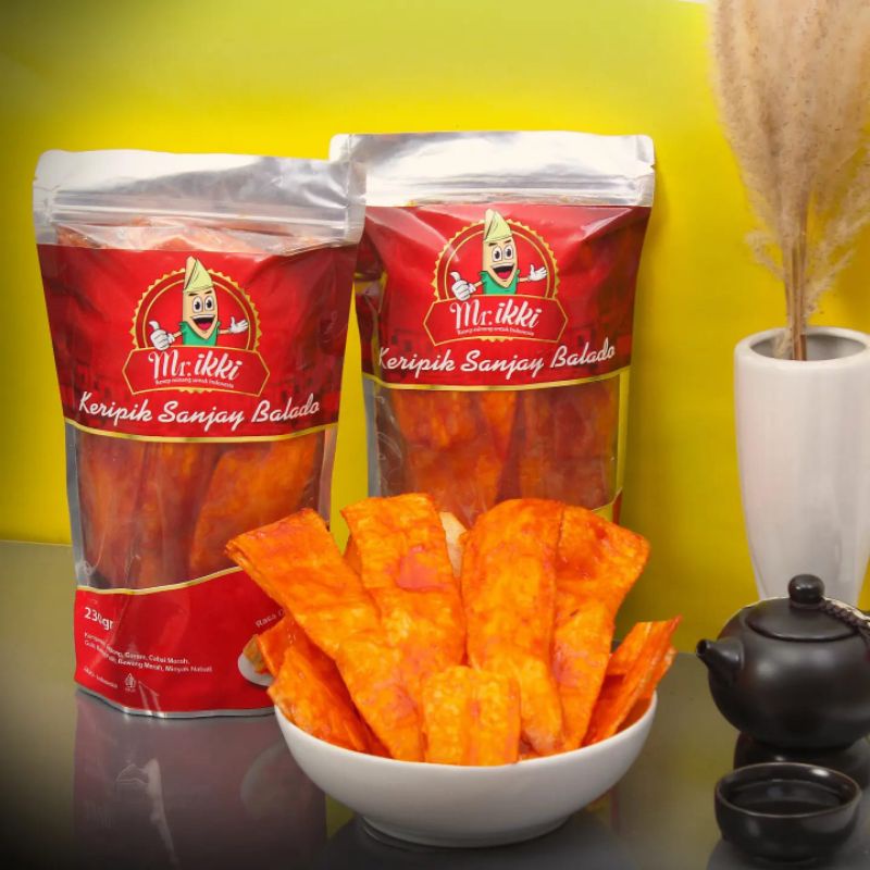 Jual Keripik Sanjay Singkong Balado Pedas Manis Mr.Ikki Khas Padang ...