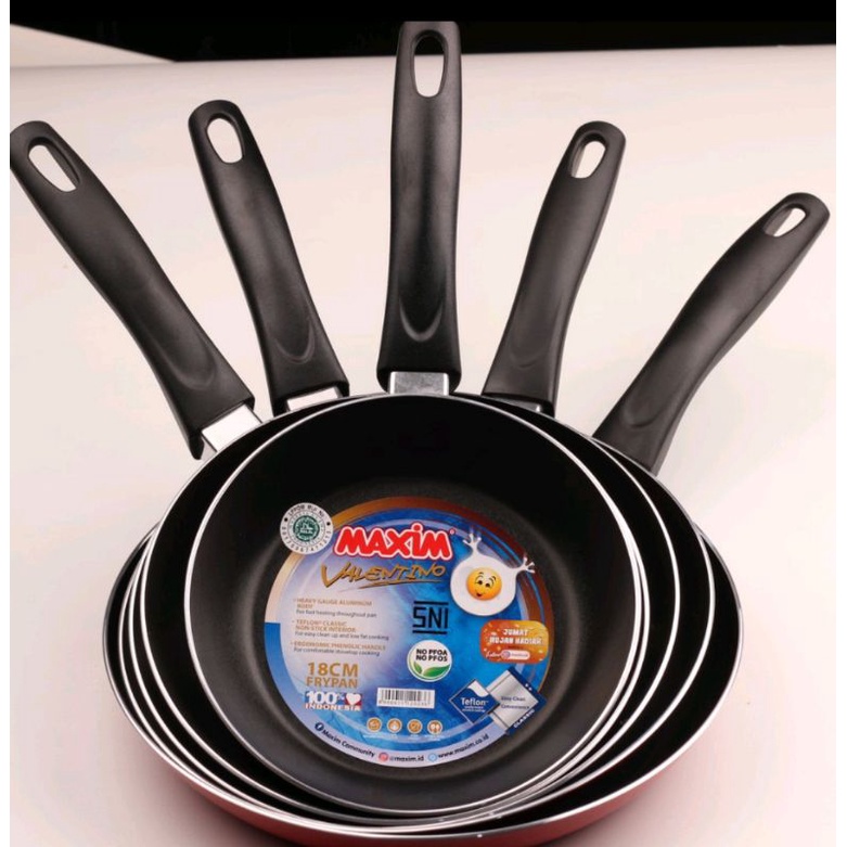 Jual MAXIM Fry Pan / Teflon Penggorengan Maxim Valentino 18 cm 20 cm ...
