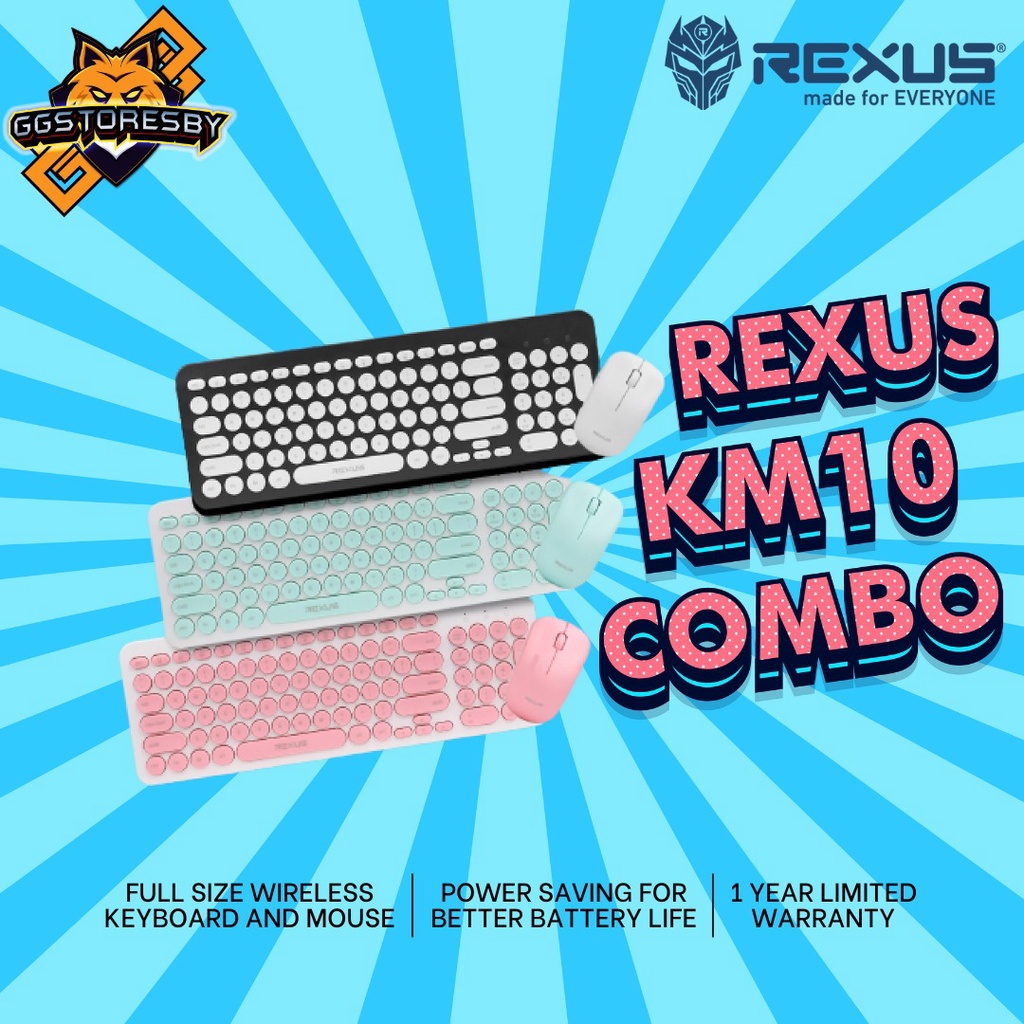 Jual REXUS KM10 COMBO WIRELESS BUNDLE Keyboard | Shopee Indonesia