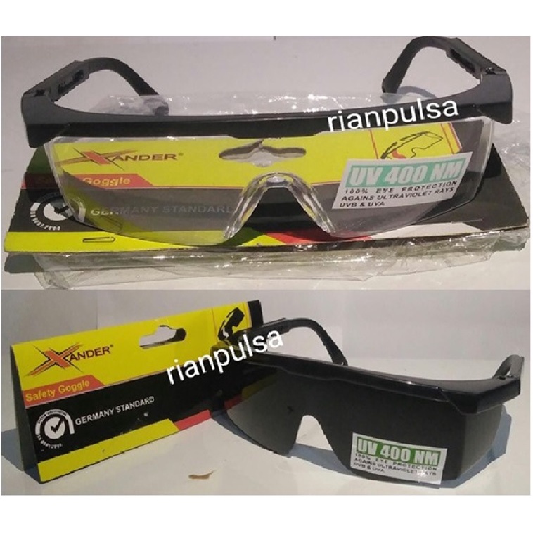 Jual Kacamata Xander Bening Hitam Pelindung Mata Work Safety Glass ...