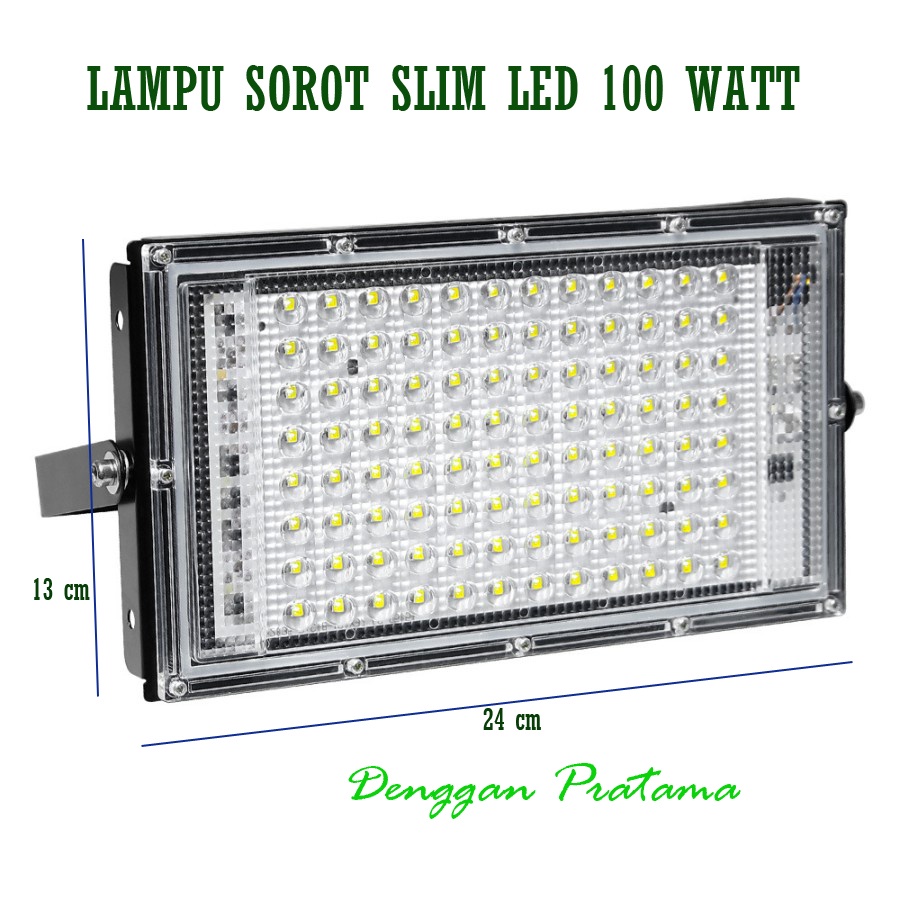 Jual Lampu Sorot Led 100W Outdoor Slim Floodlight 100 Watt Putih | Shopee Indonesia