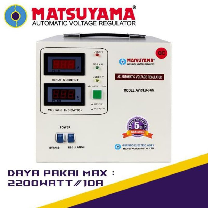 Jual Stabilizer Matsuyama AVR/LD-3GS 3000watt | Shopee Indonesia