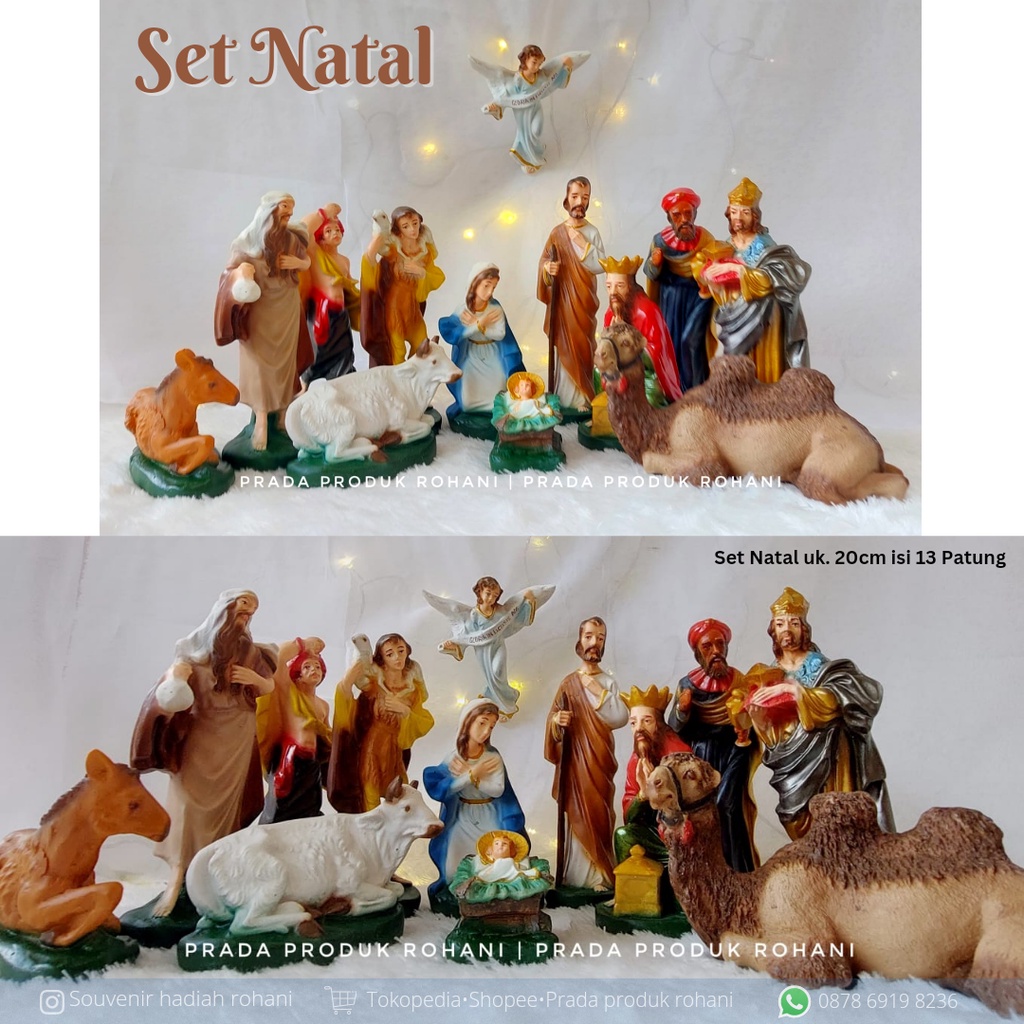 Jual Patung Set Natal 20cm/Goa Natal/Nativity Set/Kado Natal/Hadiah ...