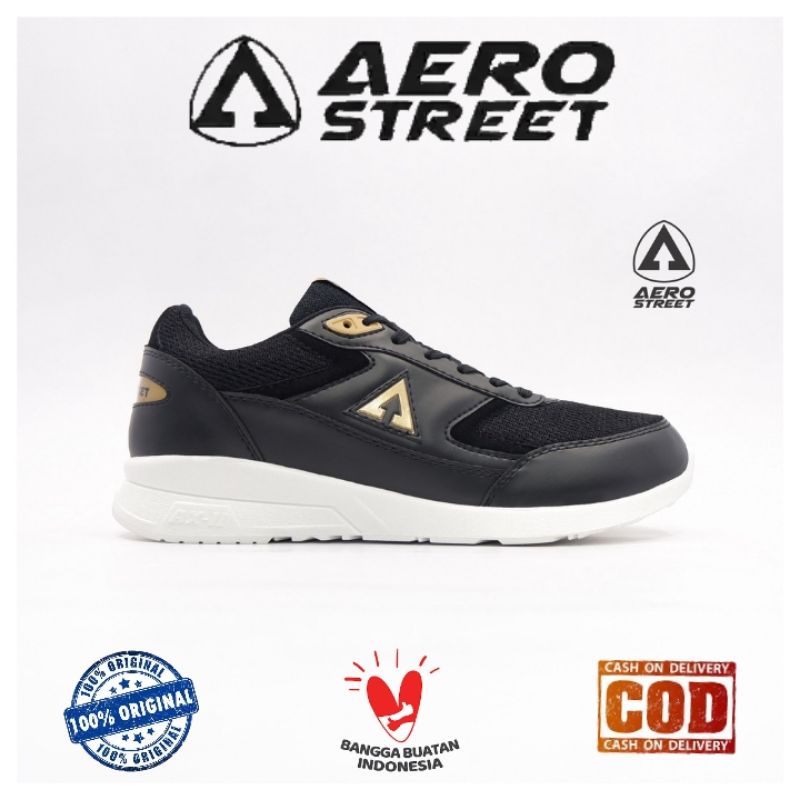 Jual AEROSTREET OSAKA HITAM PUTIH EMAS | Shopee Indonesia
