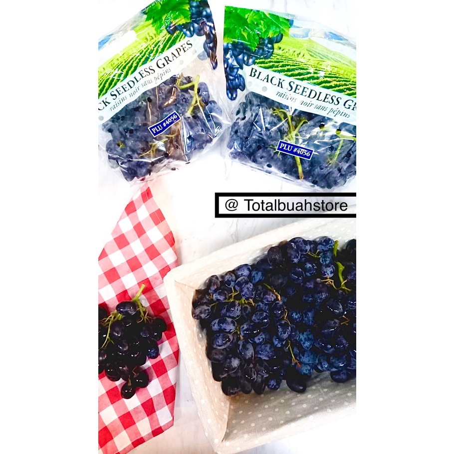 Jual ANGGUR BLACK AUTUMN USA +-1KG | Shopee Indonesia