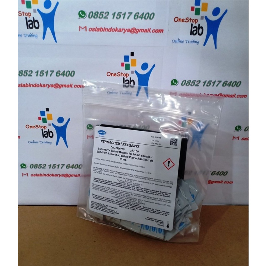 Jual Ada HACH 2106769 SulfaVer 4 Sulfate Reagent Powder Pillows ...