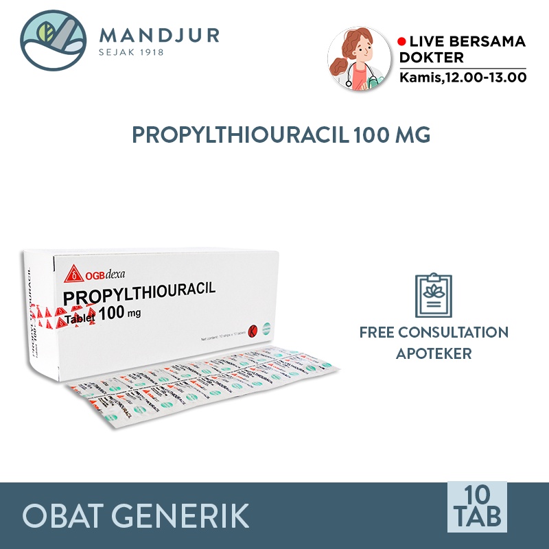 Jual Propylthiouracil 100 Mg Strip 10 Tablet | Shopee Indonesia