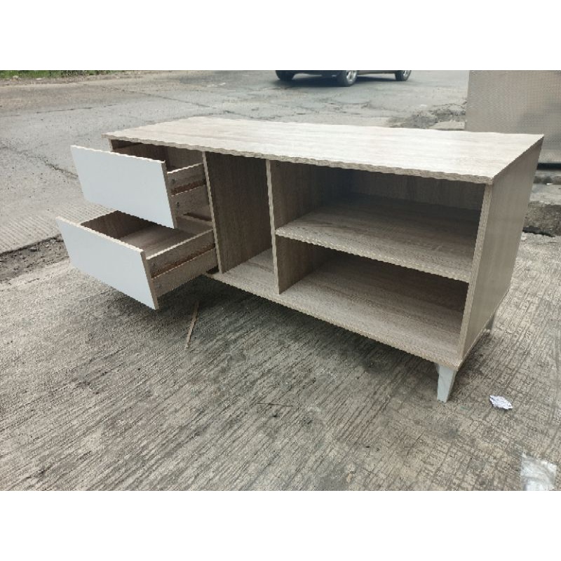 Jual meja tv Bupet tv rak tv laci rel 2 minimalis kaki | Shopee Indonesia