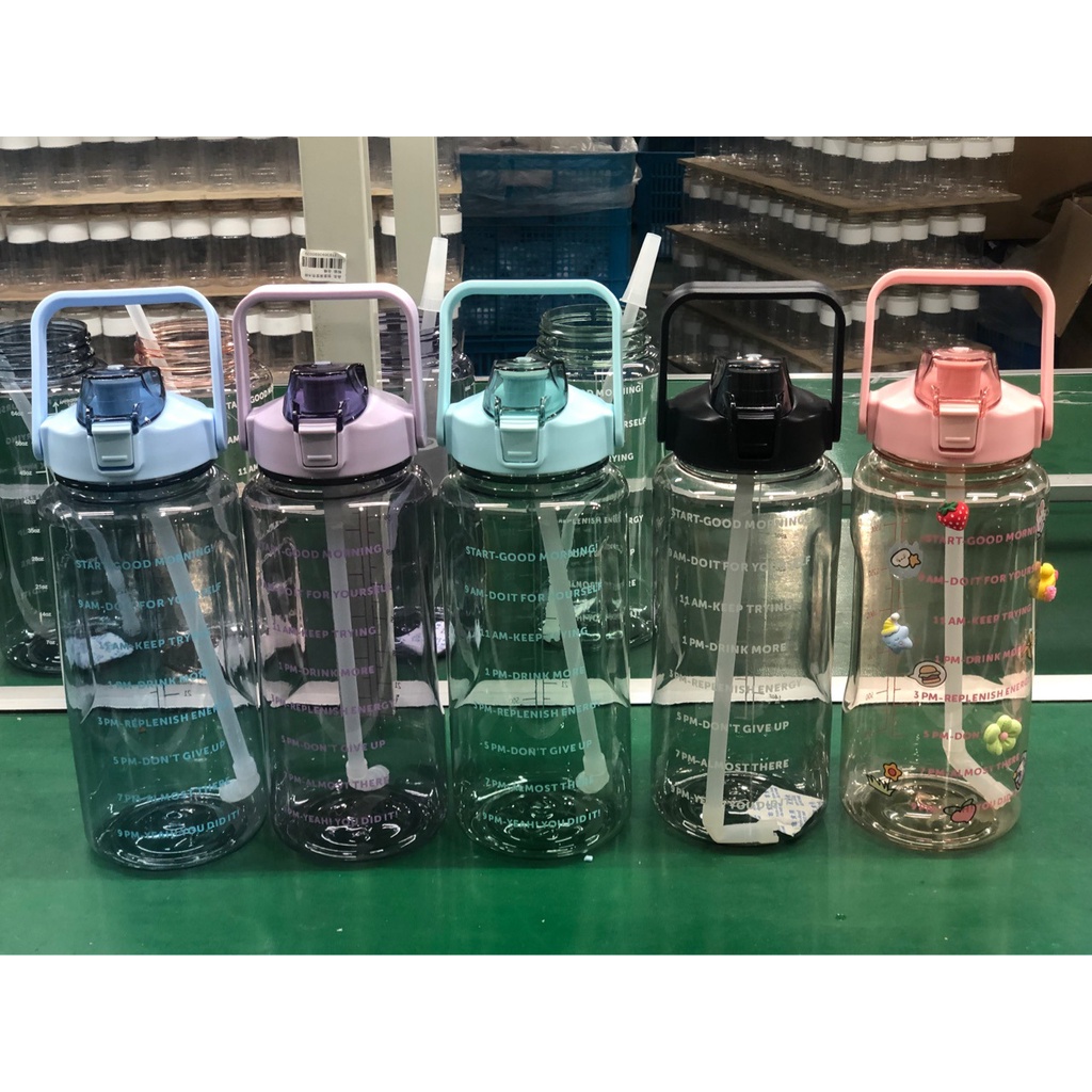 Jual Botol Minum Jumbo Viral Time Bening 2000ml / Botol Minum Viral 2 liter | Shopee Indonesia