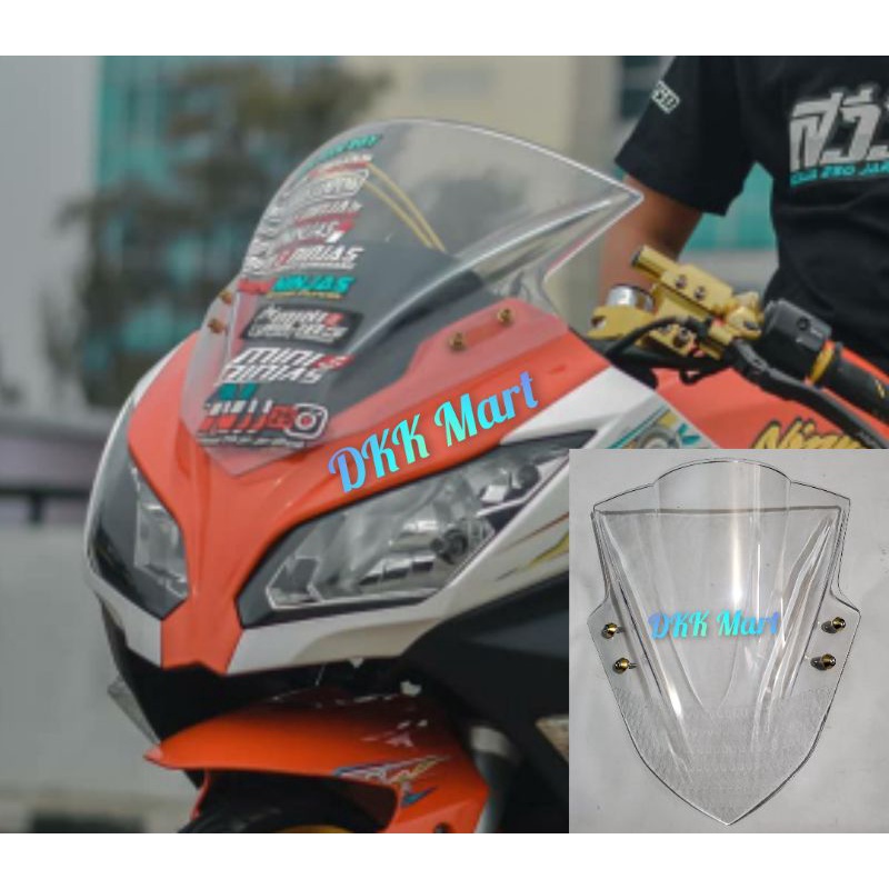 Jual VISOR NINJA 250 FI BENING ANTI PECAH PLUS BAUT WINDSHIELD NINJA ...
