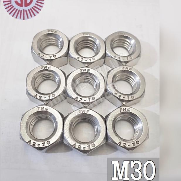 Jual M30 Mur Stainless Steel SUS 304 Nut Only 30mm Anti Karat | Shopee ...