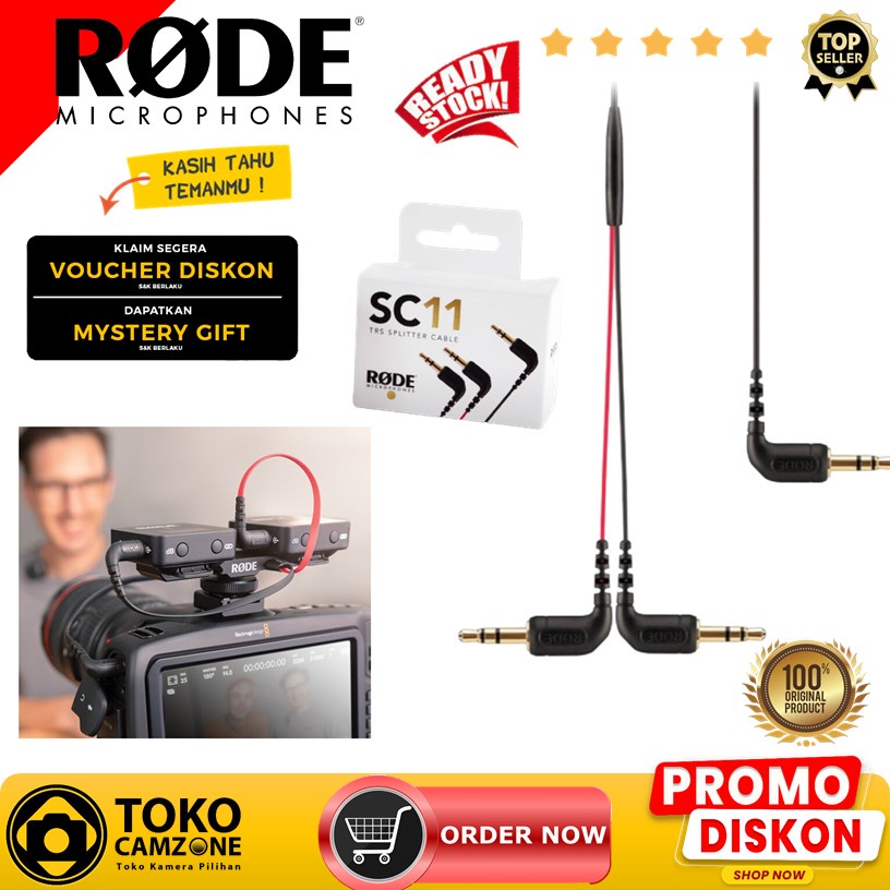 Jual Rode SC11 Right-Angle 3.5mm TRS Y-Splitter Cable (10.9") | Shopee ...