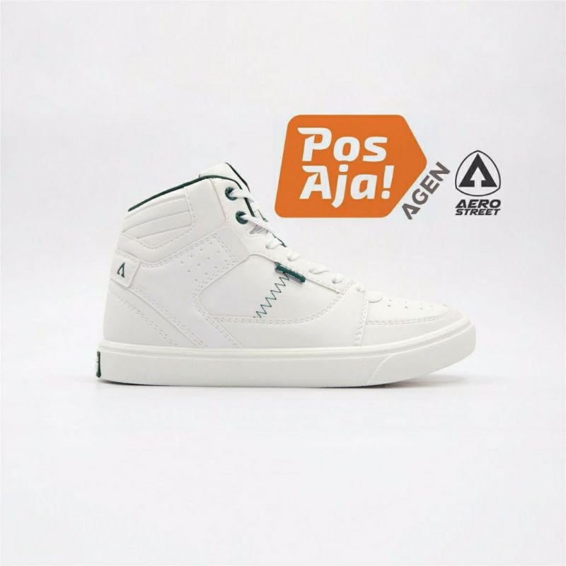 Jual Aerostreet Hoops High Putih Hijau - Sepatu Sneakers Casual Pria ...