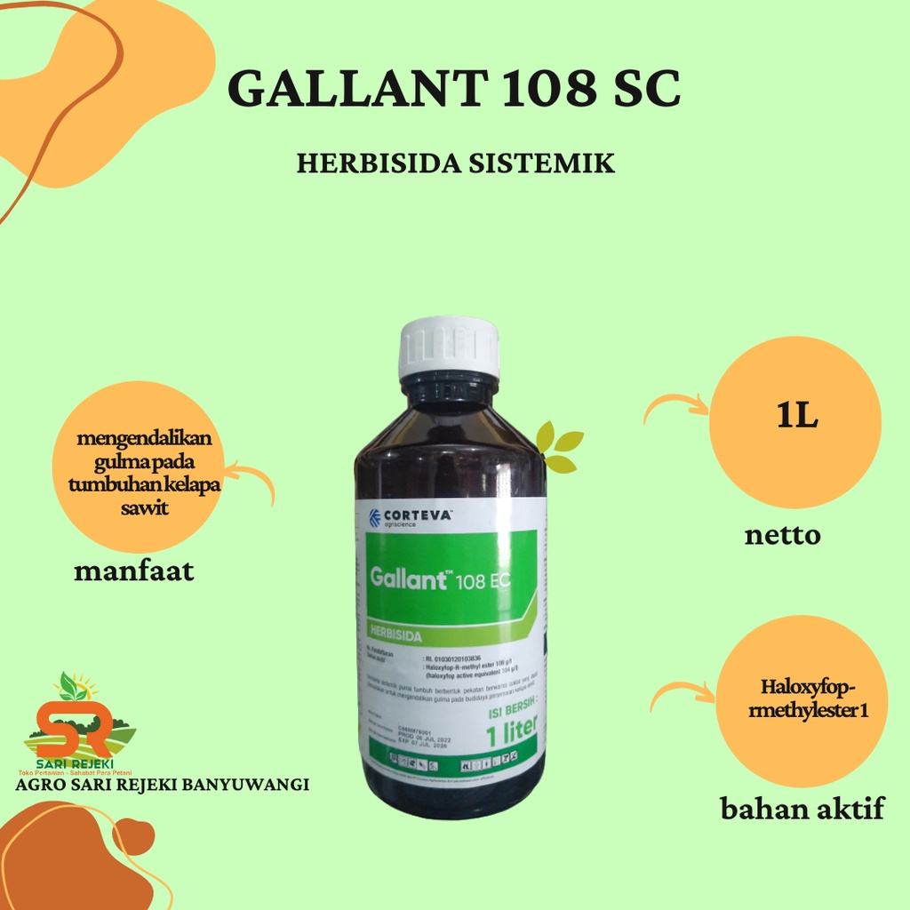 Jual GALLANT 108EC 1L HERBISIDA pada tanaman kelapa sawit | Shopee ...