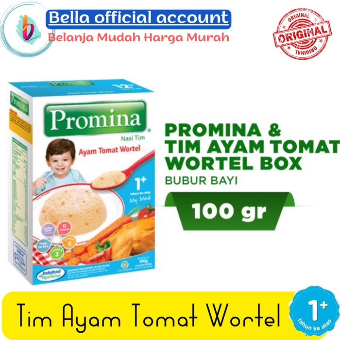 Jual Promina 1+ Nasi Tim Ayam Tomat Wortel 100 gr | Shopee Indonesia