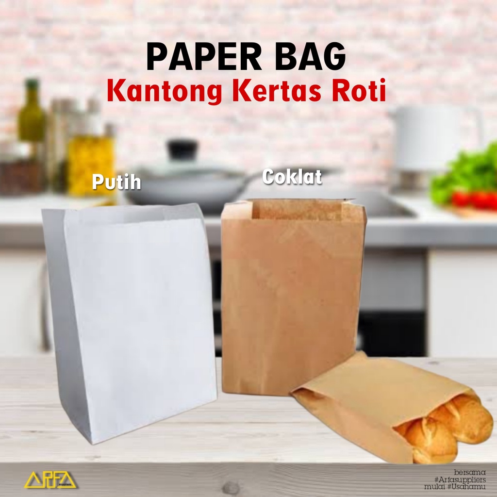 Jual Paper Bag Makanan Kantong Kertas Roti isi 100 | Shopee Indonesia
