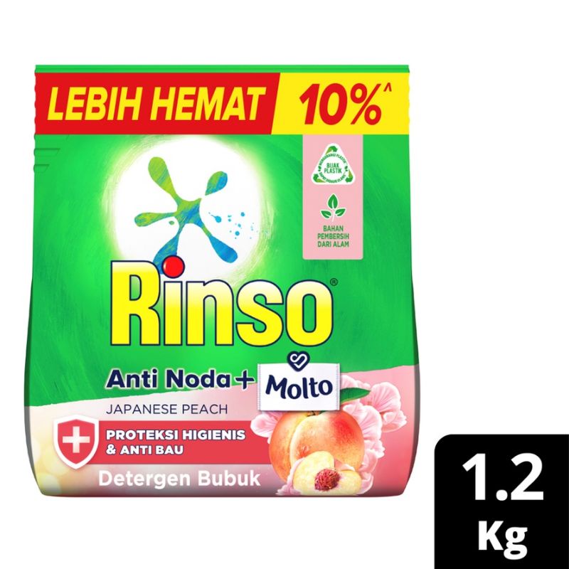 Jual Rinso Molto Detergen Bubuk Japanese Peach 1.2 Kg Original dan Termurah | Shopee Indonesia