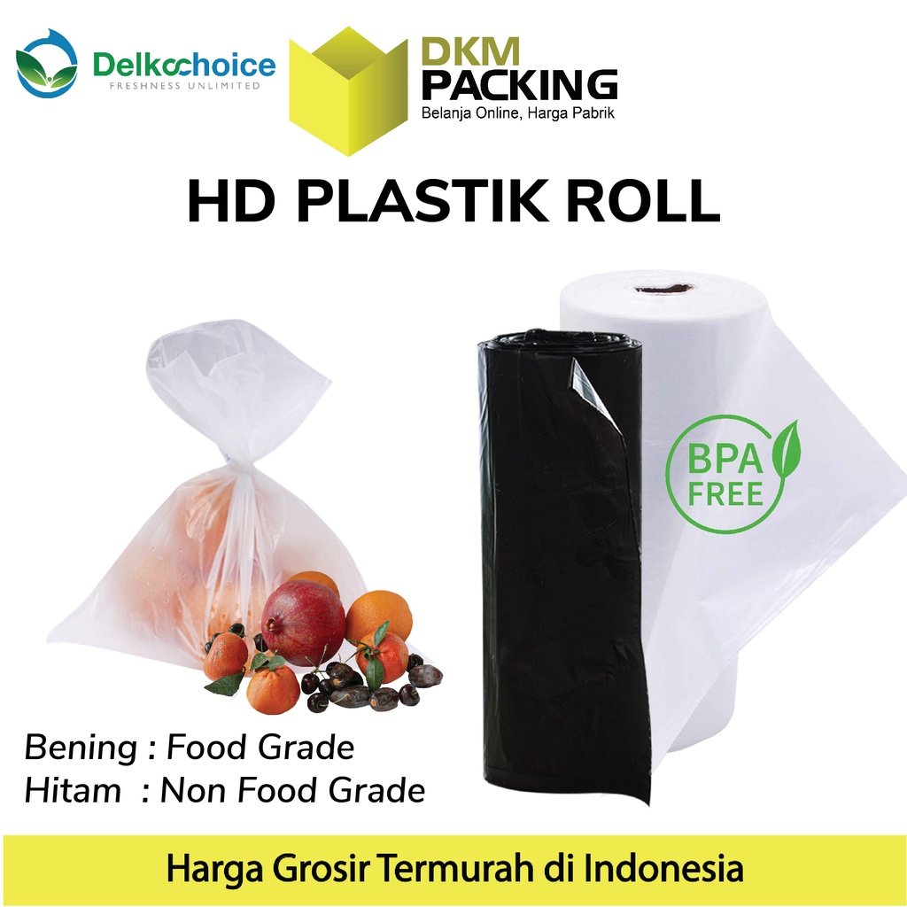 Jual Plastik Kantong Buah Sayur Daging Fotocopy HD Roll Bag Delkochoice ...