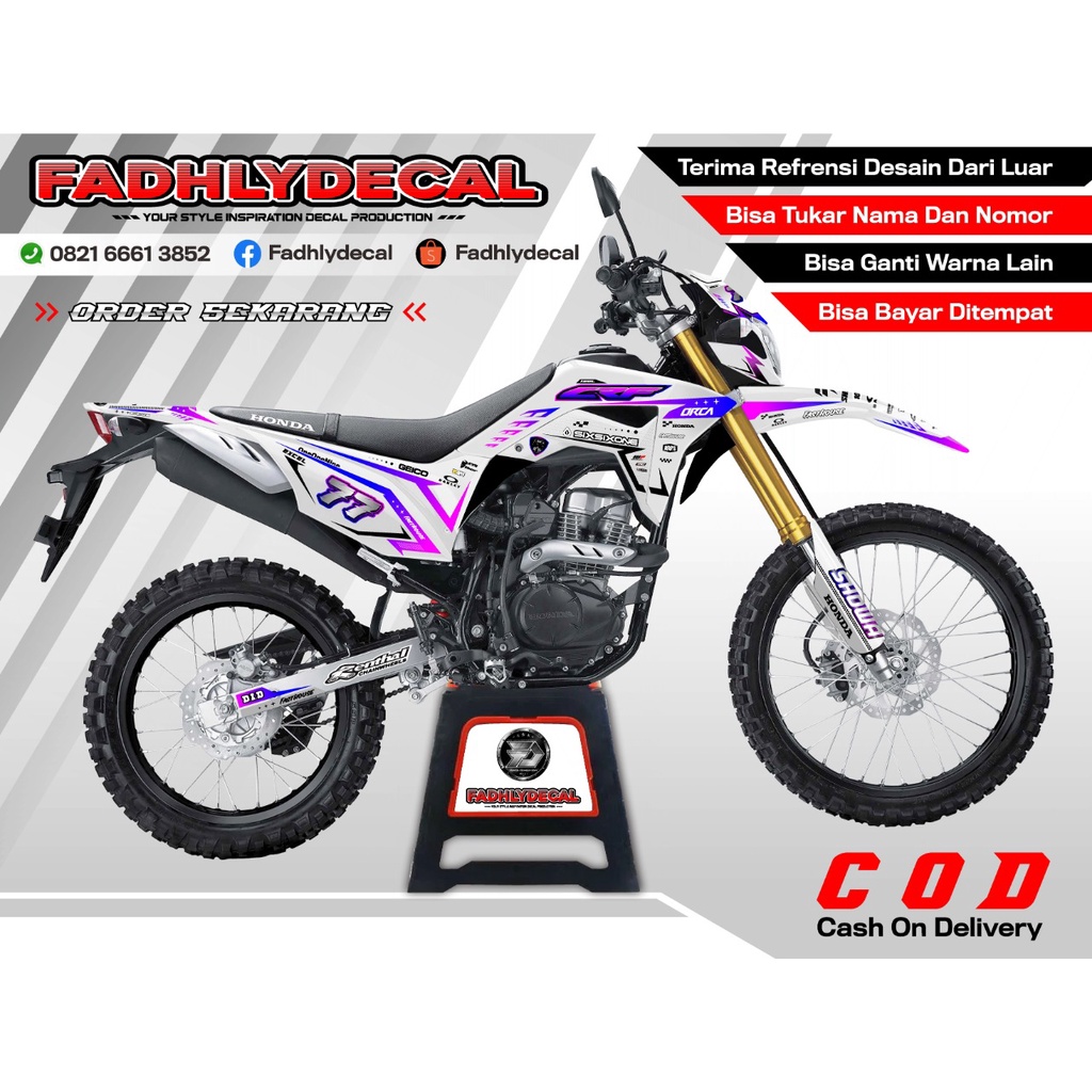 Jual decal crf 150 l full body WHITE EDITION (PUTIH GRADIEN BIRU Dan ...