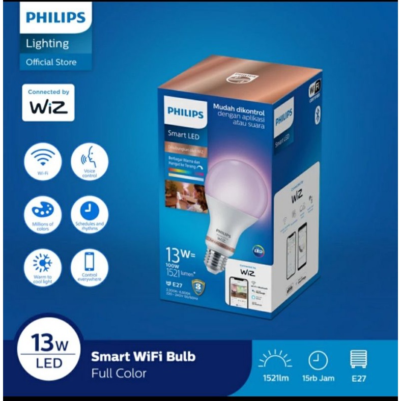 Jual Lampu LED PHILIPS Smart Bulb Wifi BT 13w 13 Watt RGB Color Tunable ...