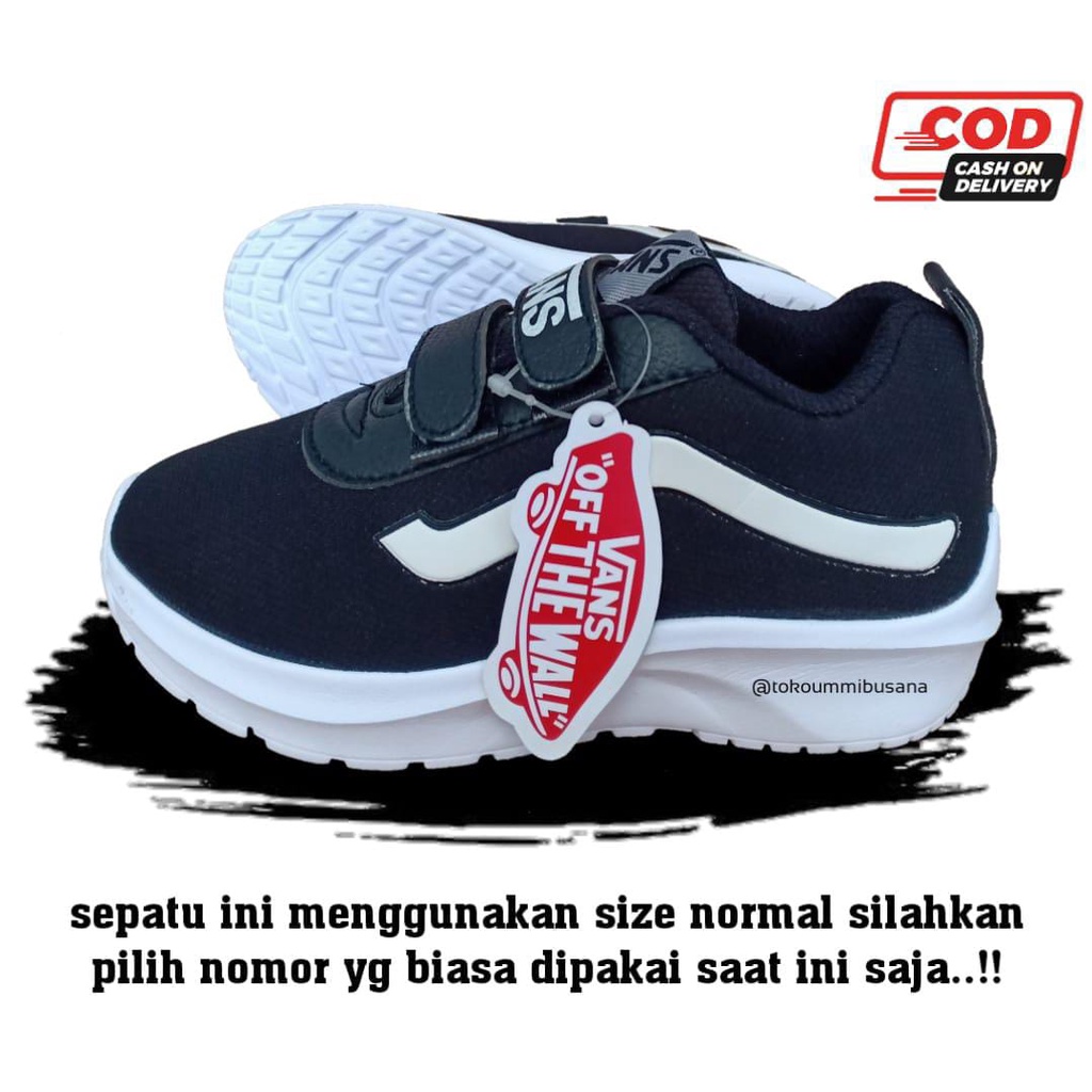 Jual Sepatu Sekolah Anak Laki Laki Warna Hitam Murah Tali Perekat Rekat ...