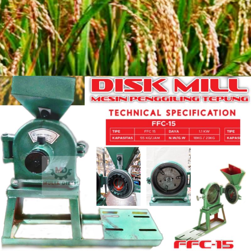 Jual Mesin Gilingan Giling Tepung Disk Mill FFC15 FFC 15 Chassis Rangka ...