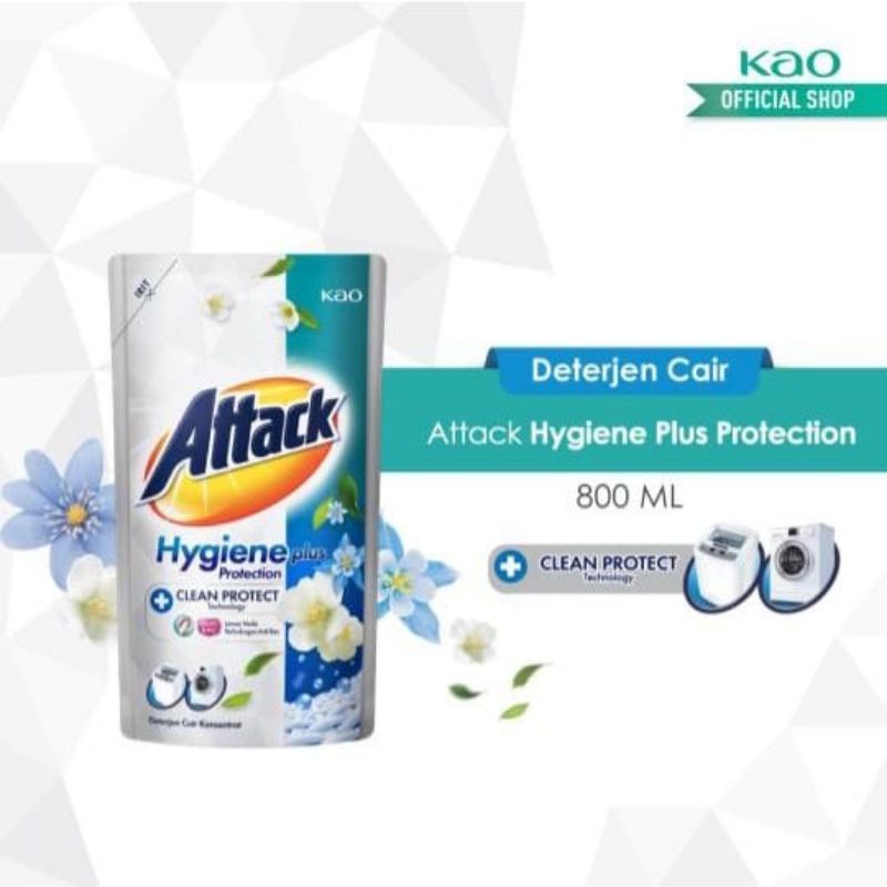 Jual Attack Hygiene Plus Detergen Cair Semua Jenis Mesin Cuci 800ml ...