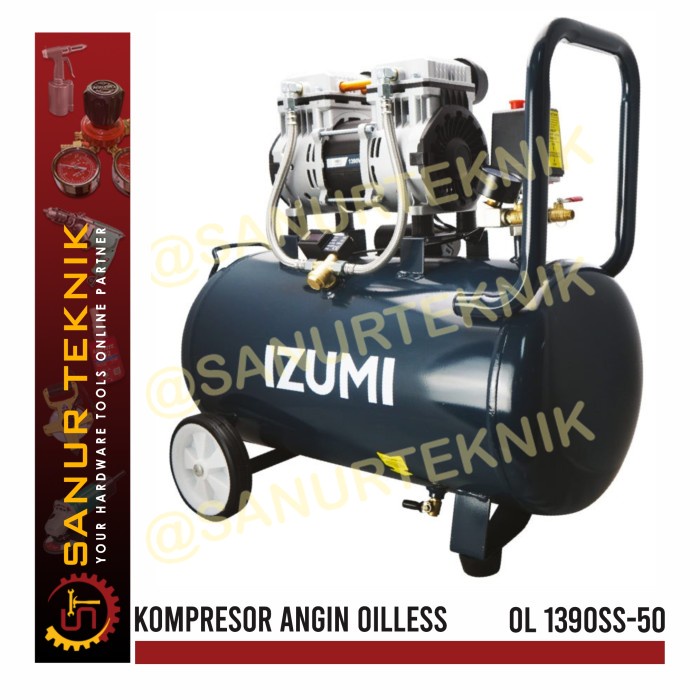 Jual IZUMI OL 1390SS-50 Kompressor Kompresor Angin Oilless 1.75 HP 50L | Shopee Indonesia