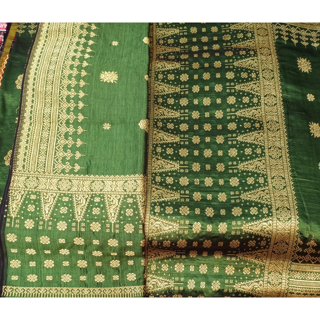 Jual Songket Palembang Asli Tenun Tangan | Cantik Manis Hijau Gold ...