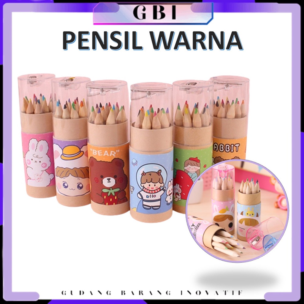 Jual Gbi Pensil Warna 12 In 1 Serutan Pensil Color Pencils Quality