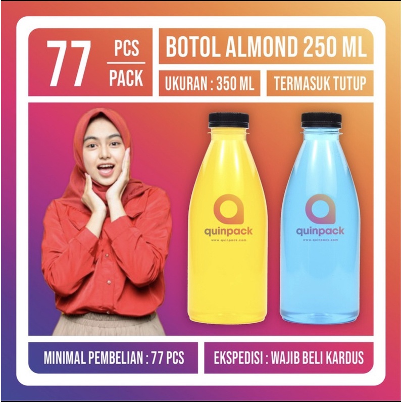 Jual Botol Plastik 350 ml-Botol Cantik 350 ml-Botol jus Kopi Free Pack ...