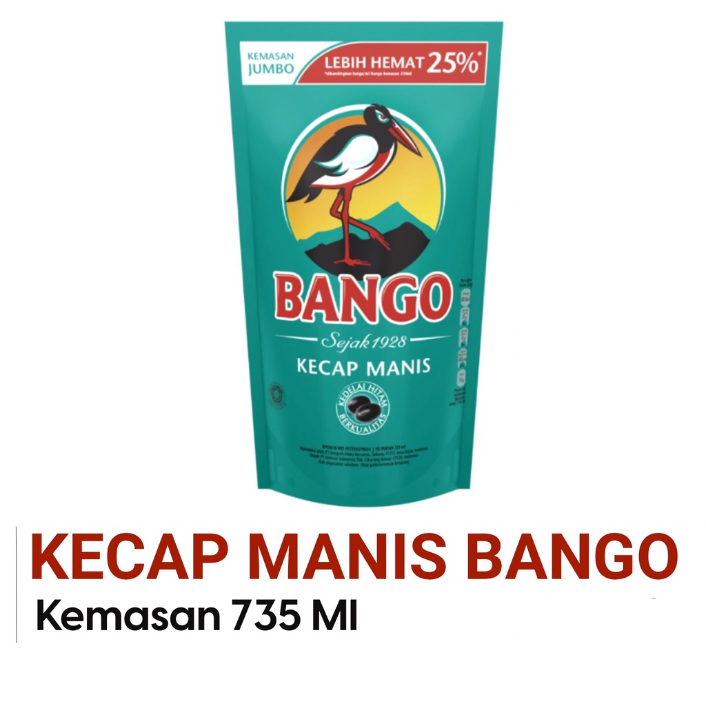 Jual KECAP MANIS BANGO 735 ML KECAP MANIS BANGO REFILL POUCH 735ML ...