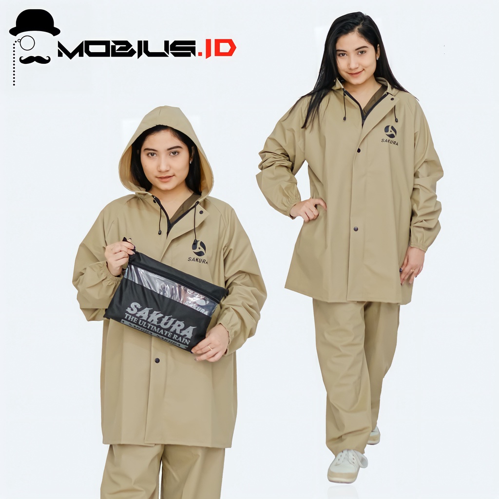 Jual Jas hujan SAKURA pria wanita RAINCOAT bahan PVC 0,25 Tebal anti rembes | Shopee Indonesia
