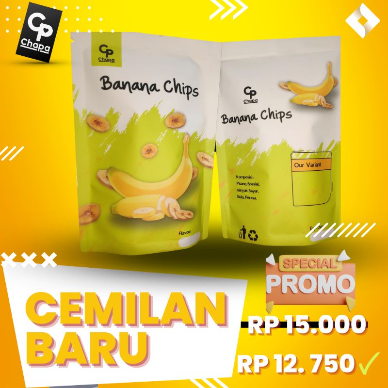 Jual CHAPA SNACKS [100 gr] - Chapa Banana Chips Keripik Pisang Kepok ...